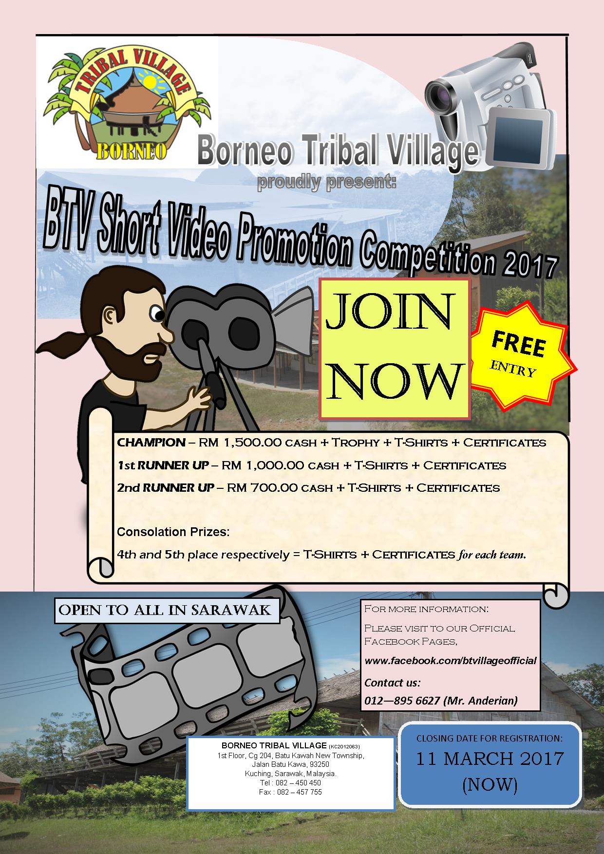 BTV Video Promotion Contest 2017 – Borneo Tribal Village